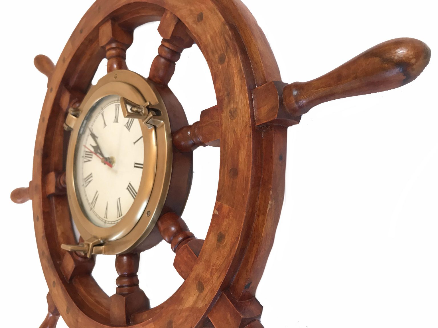 Rueda de timón decorativa con reloj | Nauticalmania